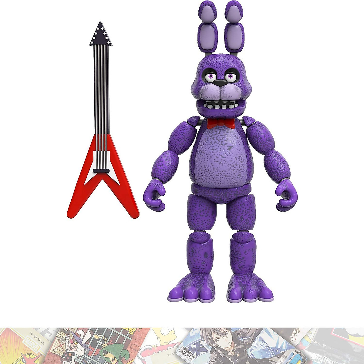 Bonnie: Action Figure Vinyl Figurine Bundle with 1 F N A F Theme Compatible Trading Card (08849)