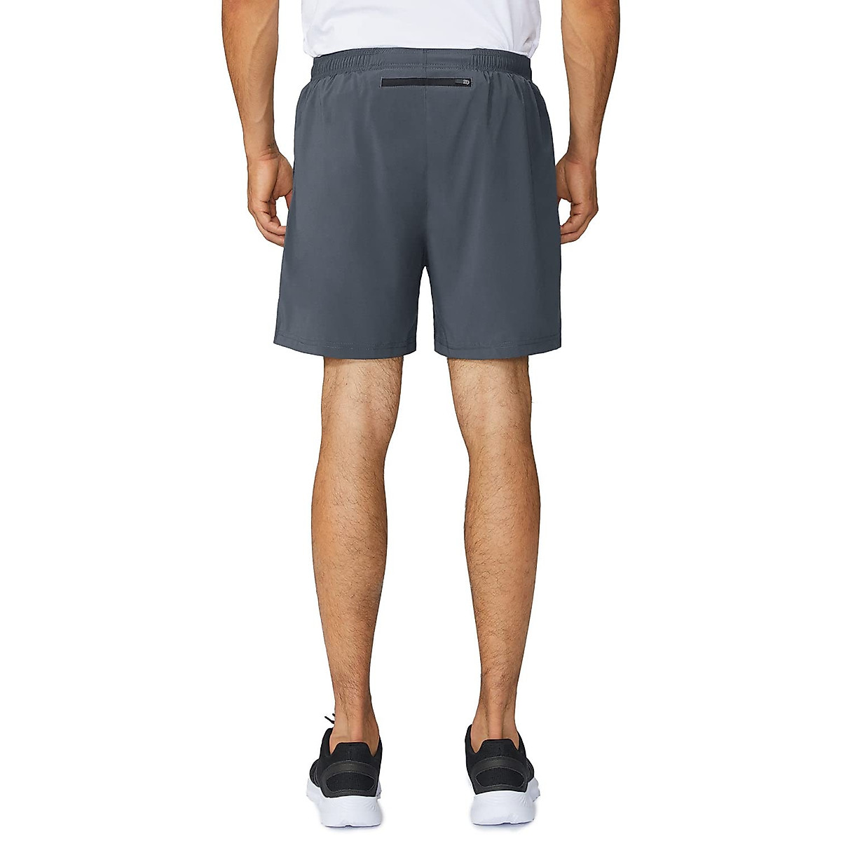 BALEAF Men's 5" Running Athletic Shorts Zipper Pocket for Workout Gym Sports Gray Size M