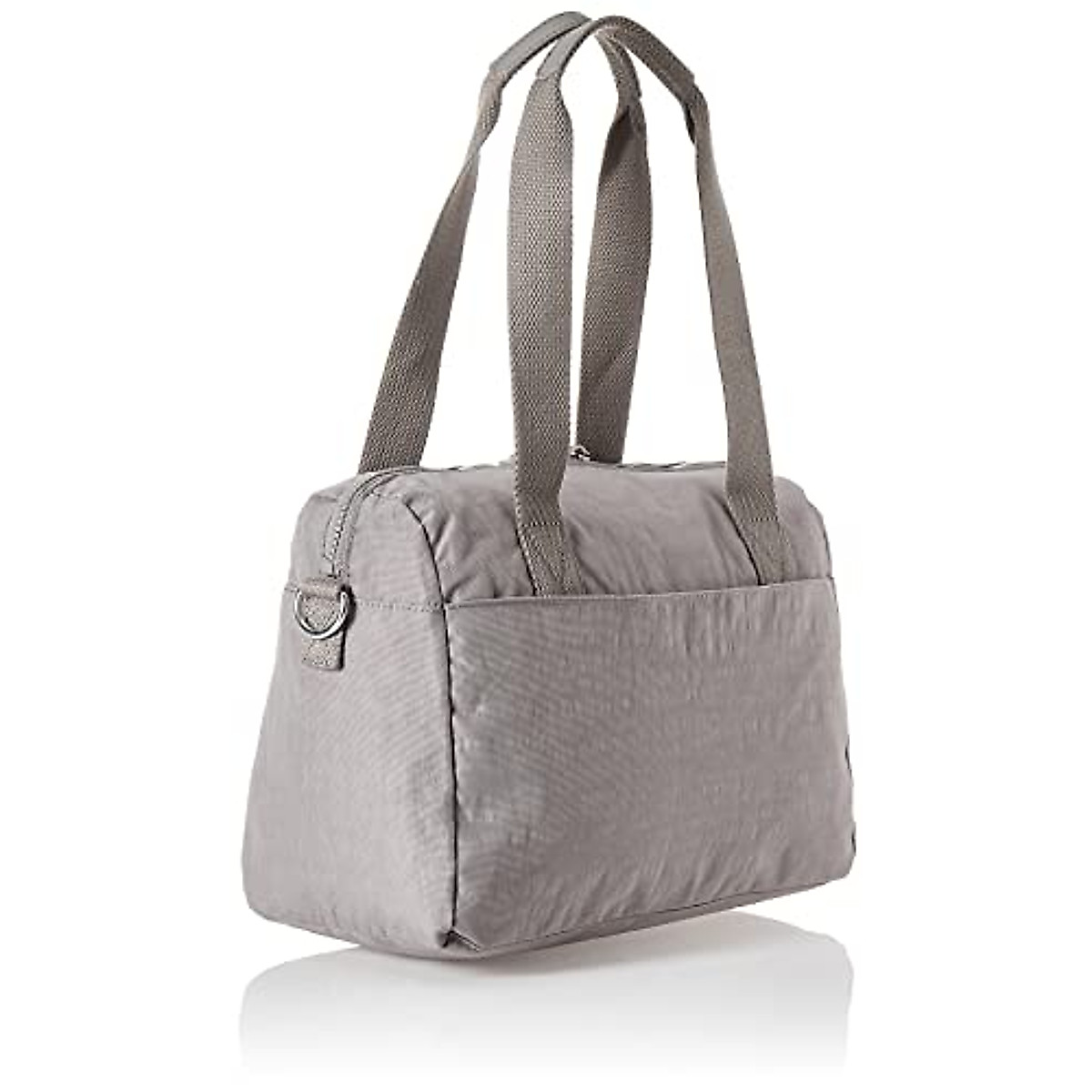 Kipling Women's Klara Handbag, Organize Accessories, Removable Shoulder Strap, Dual Carry Handles, Crinkle Nylon Bag, Cool Grey Tonal