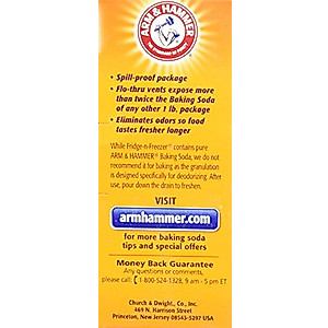 Arm & Hammer Fridge-N-Freezer Baking Soda Odor Absorber, 14 Ounces (Pack of 6)