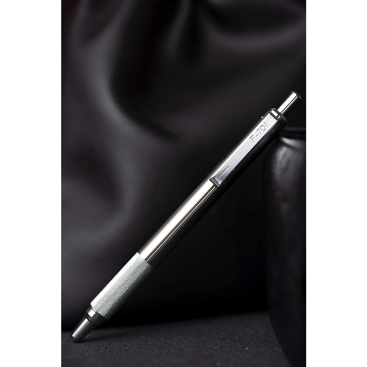 3 - Zebra F-701 Ballpoint Pens, Stainless Steel with Knurled Grip, Pk of 3 Pens