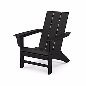 POLYWOOD AD420BL Modern Adirondack Chair, Black
