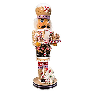 Kurt Adler 16-Inch Wooden Gingerbread Christmas Nutcracker (Color May Vary),Brown/Beige