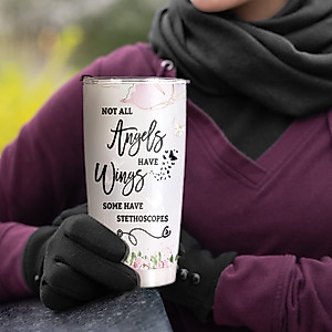 HOMISBES Nurse Tumbler For Women - Appreciation Nurse Gifts - Nurse Coffee Travel Mug Birthday Christmas Cups Nurse Week - Nursing School Graduation for Nurses Stainless Steel Tumbler 20oz