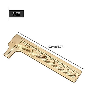 Handy Brass Sliding Gauge Brass Vernier Caliper Ruler Measuring Tool Double Scales mm/inch Mini Brass Pocket Ruler Measuring Tool (80mm)
