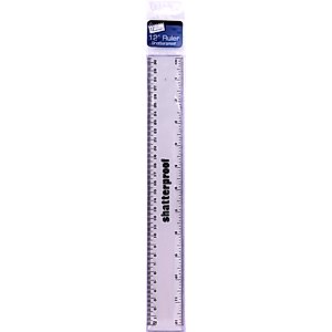 Just Stationery 6072/72 12 inch Plastic Shatterproof Ruler