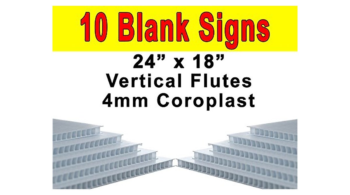 VIBE INK 10 Pack White Blank Yard Signs - Durable & Versatile