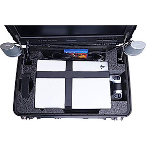 Case Club 4K Gaming Station to Fit PlayStation 5. Comes with Built-in 24" 4K Monitor, Cooling Fans, & Speakers. Fits PS5 (Gen 1 Disc or Digital), Controllers, & Games, (PS5 NOT Included)