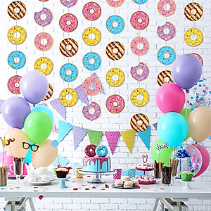 Donut Birthday Party Banners Donut Garland Kit Donuts Hanging Swirl Donut Grow Up Party Supplies Decorations Donut Paper Cutouts for Baby Shower Party Home Classroom Favor Supplies Decor