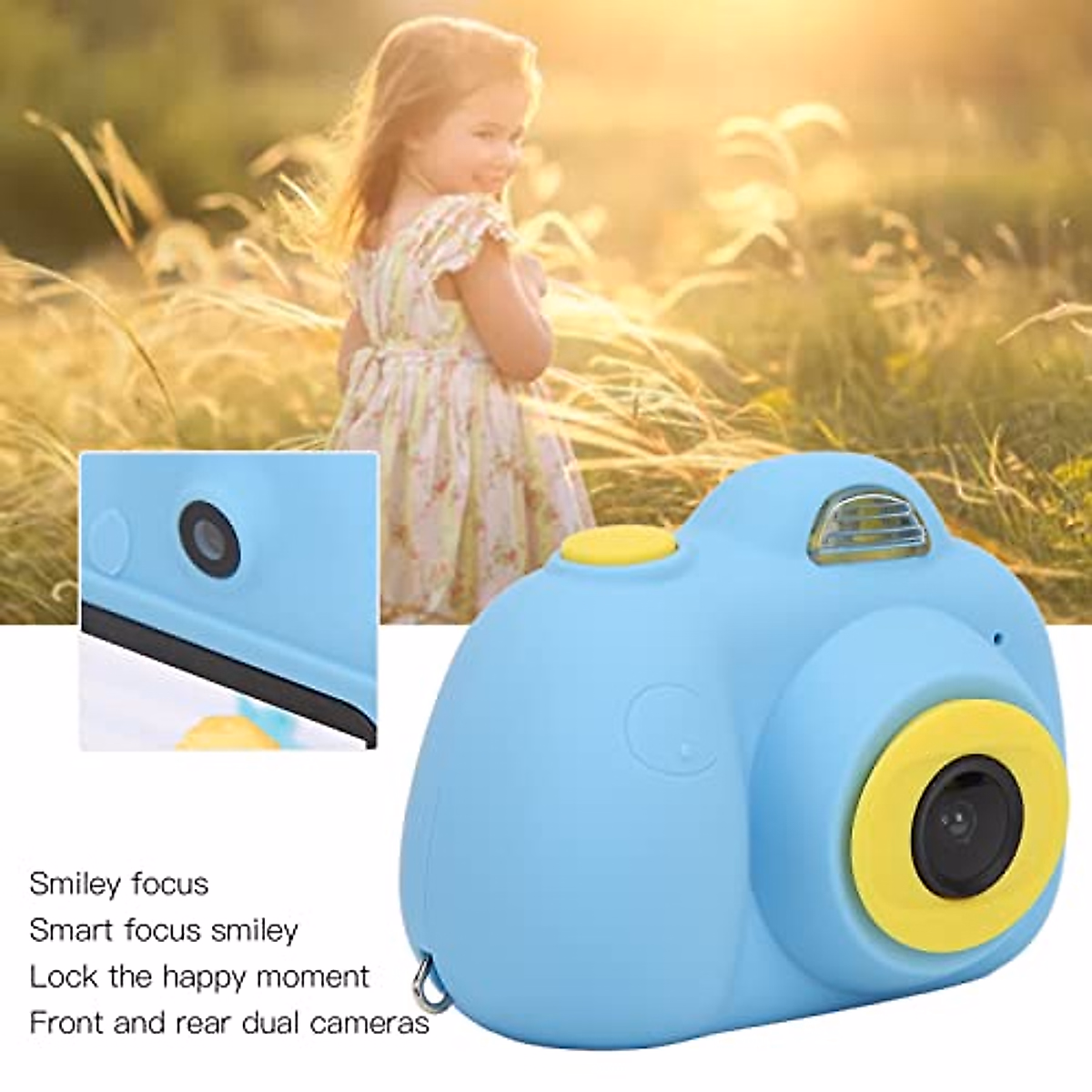Shanrya 2 Inch HD Screen Children Camera, 610mAh Large Capacity Anti Fall 1080P HD Children Cartoon Digital Camera Convenient for Taking Photo for Video