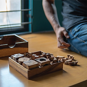 BSIRI 9 Puzzles in a Box - Wooden Brain Teasers, 3D Puzzles for Adults and Kids, Educational Mind Games, Ideal for Birthday Gifts and Home Decor