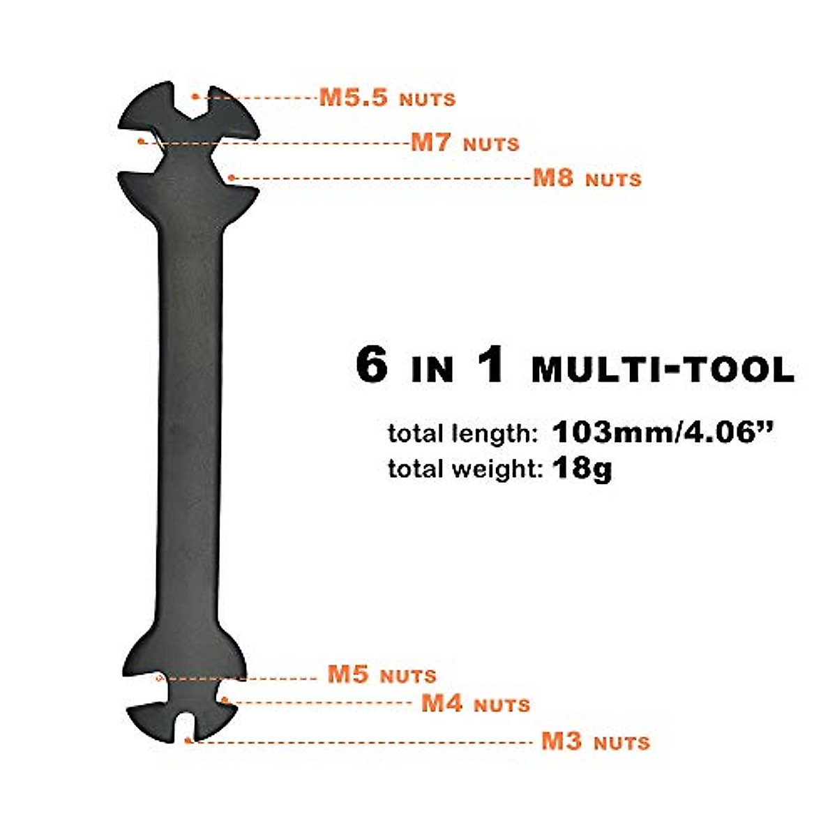 HOPLEX RC Car Wrench Multi-Function Wrench Turnbuckle Wrench with Cross Wrench for RC Car Repair Work