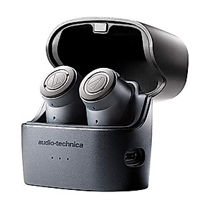 Audio-Technica ATH-ANC300TW QuietPoint Wireless Active Noise-Cancelling in-Ear Headphones, Black