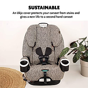 UKJE Protective Car Seat Cover Compatible with Graco 4ever DLX 4-in-1 Car Seat, CPSC Compliant Standards, Car Seat Liner Protector, Convertible Car Seat, Travel Accessories, Cotton Cover- Sand Leopard