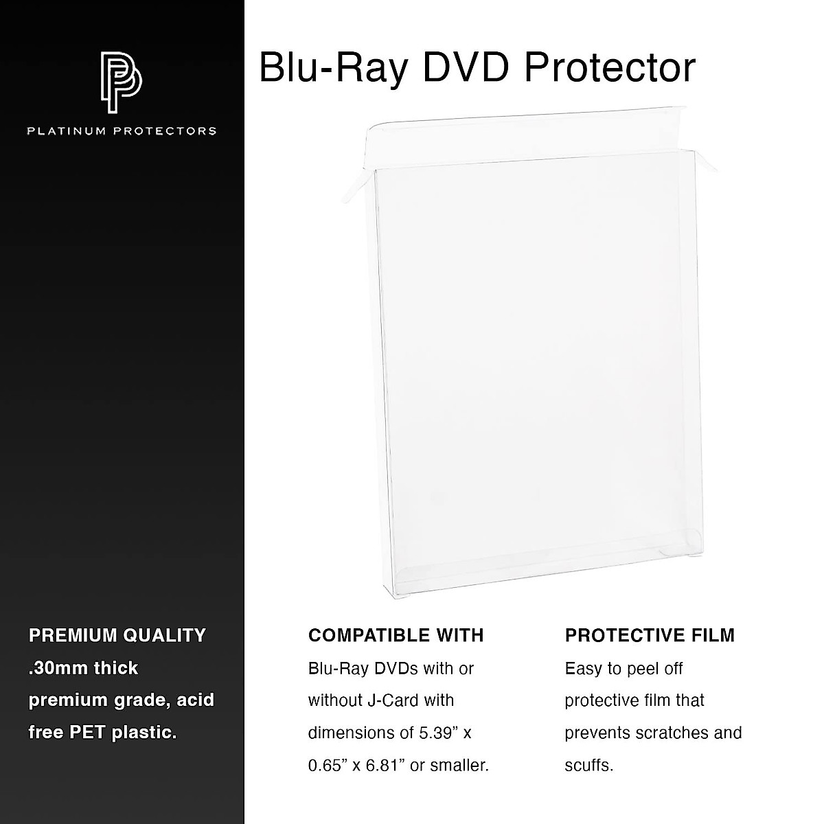 Viturio Protector Cases Compatible with BLU-RAY w J-Card, Steelbooks, PS3, PS4, Xbox ONE (10 Pack)