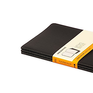 Moleskine Cahier Journal, Soft Cover, Large (5" x 8.25") Ruled/Lined, Black, 80 Pages (Set of 3)