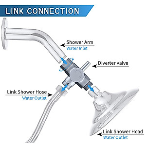 G-Promise Solid Metal Shower Arm Diverter for Hand Held Showerhead and Fixed Spray Head ∣ G 1/2 3-Way Bathroom Universal Shower System Replacement Part (Chrome)