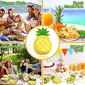 24 Count Pineapple Plates Hawaiian Tropical Luau Party Plates Kids' Adults Party Pineapple Dinner Plate for Birthday Baby Shower Wedding Hawaiian Summer Beach Party Decorations, 9.25 x 6.42 Inches