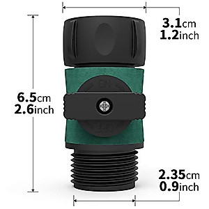 Asgens Garden Hose Shut Off Valve, Garden Hose Turn Off Valve Garden Hose Connector Set with Rubber Washers 12 Pc+ Valve 6 Pc, Standard 3/4" Thread