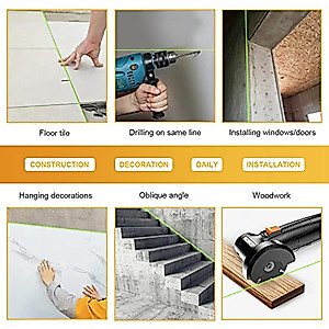 Angel Kiss Laser Level Self Leveling 4x360° 4D Green Cross Line Laser Tool for Construction and Picture Hanging, 2 Rechargeable Battery, Remote Controller, Magnetic Rotating Stand Included