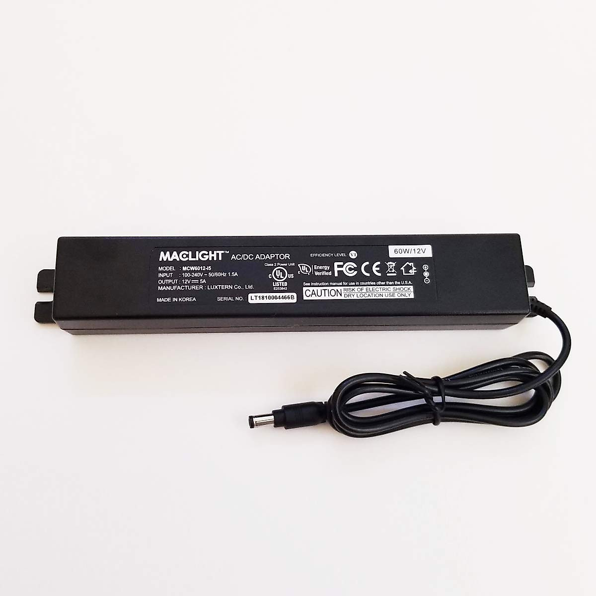 [MCW6012-i5/MCW4803-i5] AC/DC Adaptor 60W (12V5A) / Non-dimmable, Plug & Play Power Supply/LED Power Adaptor/UL & cUL Listed