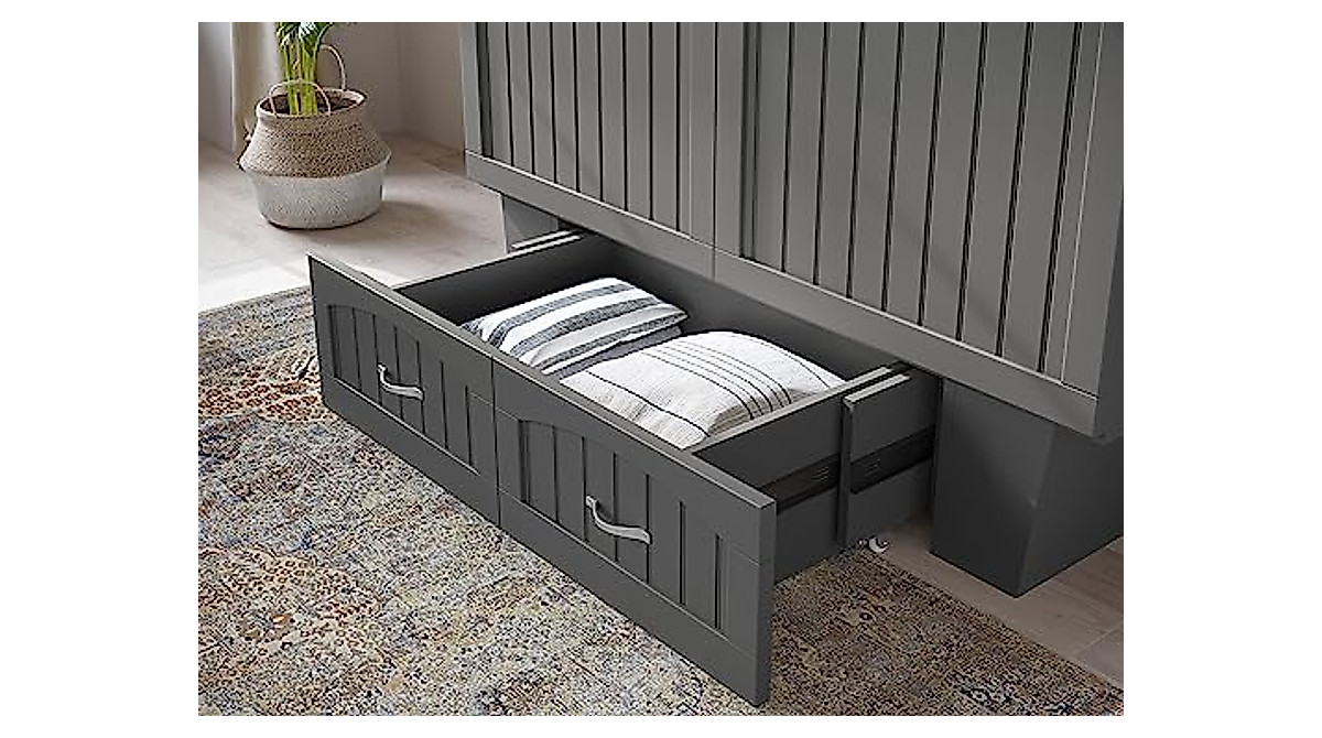 AFI Nantucket Murphy Bed Chest with Mattress & Storage