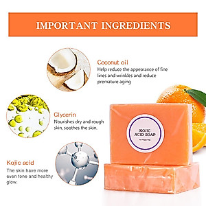 LIYALAN Kojic Acid Soap Bar(4.94 oz/2 Bars) Moisturizing Deep Cleansing for Face and Body Smooth Skin Care Products 140g x 2 bars