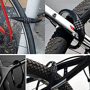 2 PACK Bike Locks Cable,Anti Theft Bicycle Lock Chain,4 Digit Security Resettable Bike Combination Lock Self Coiling Combination Cable Combo Bike Locks Without Mounting Bracket,2 Feetx1/2 Inch (Black)