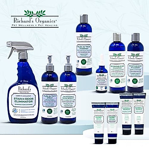 Richard’s Organics Flea&Tick Shampoo for Dogs-100% All-Natural Actives Kills Fleas,Ticks&Repels Mosquitos-Flea Shampoo is Gentle,Won’t Dry Skin,Great Smelling Essential Oils (12oz bottle),FG00440