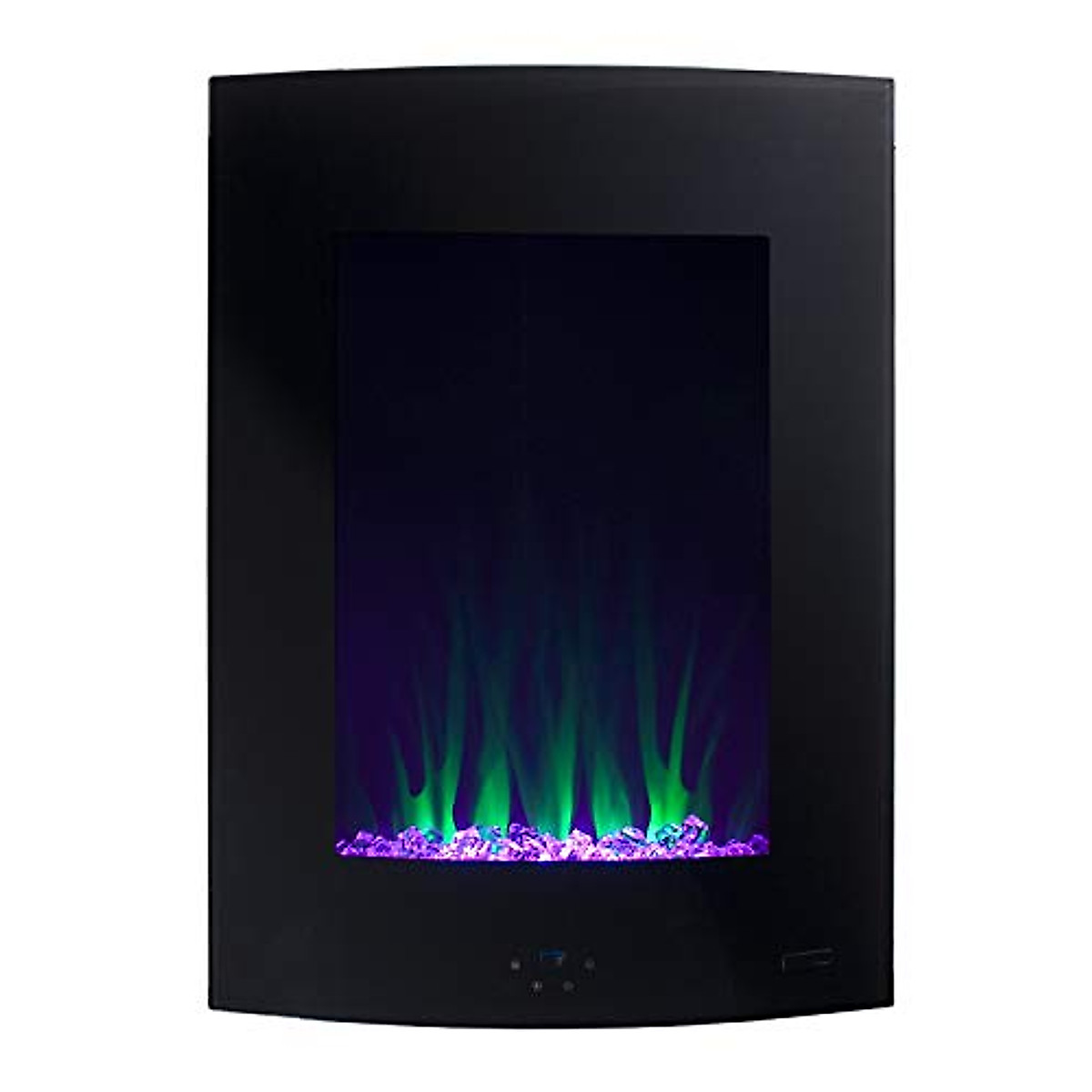 Paramount 27" Black Vertical Curved Wall Mount Electric Fireplace