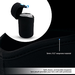 JJC Water Resistant Neoprene Camera Lens Pouch Case, Fold-Over Lens Bag for Mirrorless Lenses Up to 3.1 x 4.6 (D X H) for Canon RF 85mm f/2, Nikon Nikkor Z 85mm f/1.8, Sigma 16mm f/1.4 etc.