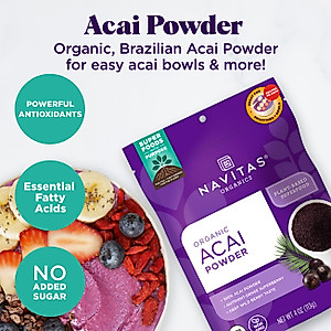 Navitas Organics Acai Powder, 4oz. Bag 38 Servings — Organic Non-GMO, Freeze-Dried, Gluten-Free