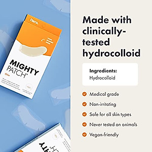 Mighty Patch Chin from Hero Cosmetics - XL Contoured Hydrocolloid Chin Patch for Blemishes and Pimples, Non-Irritating, Vegan-Friendly, Not Tested on Animals (10 Count)