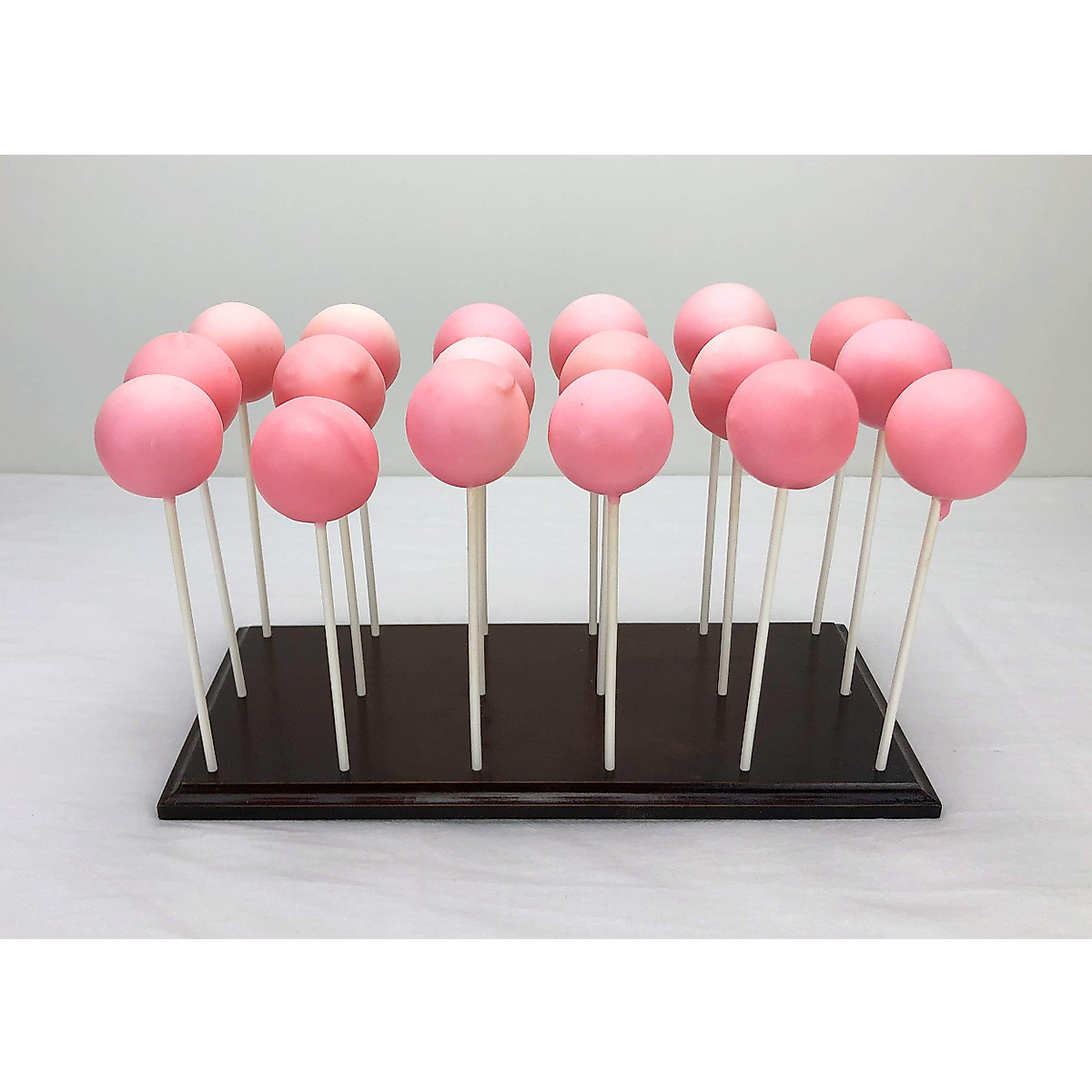 NANGOPOP Cake Pop Stand Display - 18 Hole Rustic Wood Lollipop Holder, Candy or Sucker Stand for Wedding, Baby Shower, Birthday Party - Fit 5/32" (4mm) Lollipop Sticks