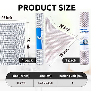 RAY STAR 18X96 Inch Shelf Liner for Kitchen Cabinets, Non-Adhesive Cabinet Liner Washable, PVC Drawer Liner for Dresser Non-Slip Bathroom (Circle+Black Floral)