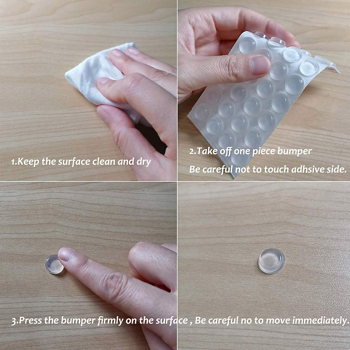 Cabinet Door Bumpers Clear Self Adhesive Noise Dampening Bumper Pads 272Pcs Silicone Rubber Bumpers for Drawers Picture Frames Cutting Board and Furniture Surface Protection 5 Sizes Pack