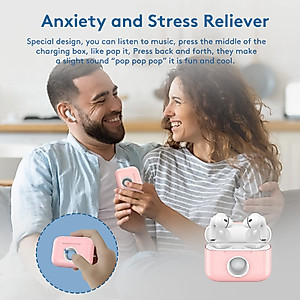 Chof A3 Wireless Earbuds Bluetooth Call Noise Cancelling Ear Buds with Microphones, Auto Pairing in Ear Headphones, 36H Playtime, Premium Stereo Earphones for Sport Home Office Pink