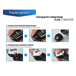 Electric Shaver and Beard Trimmer - 5 in 1 Multi-functional Rechargeable Cordless Grooming Kit for Men and Women- Face, Body, Beard, Nose Hair Trimmer with Micro Shaver, RCF-2059 (Black)