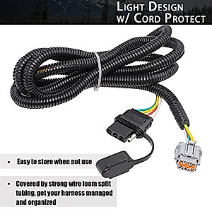 MECMO 4-Way Flat Trailer Wiring Harness for 2005-2022 Nissan Frontier 2005-2011 Nissan Pathfinder 2005-2015 Nissan Xterra 2009-2012 Suzuki Equator, Factory Tow Package Required