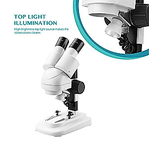 DLOETT 2 0X / 40x Stereo Microscope 45 ° Tiltted Eyepieces with Eyecup Top LED Vision PCB Saler Mobile Repair Tool