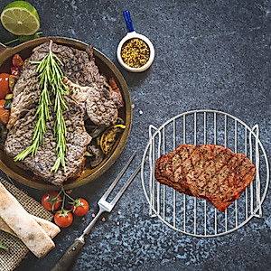 SHERCHPRY Air Fryer Cooking Rack Stainless Steel Steamer Rack 7 Inch Air Fryer Rack Cooking Steaming Cooling Racks Grill Basket for Air Fryer Pressure Cooker Accessories Veggie Steamer