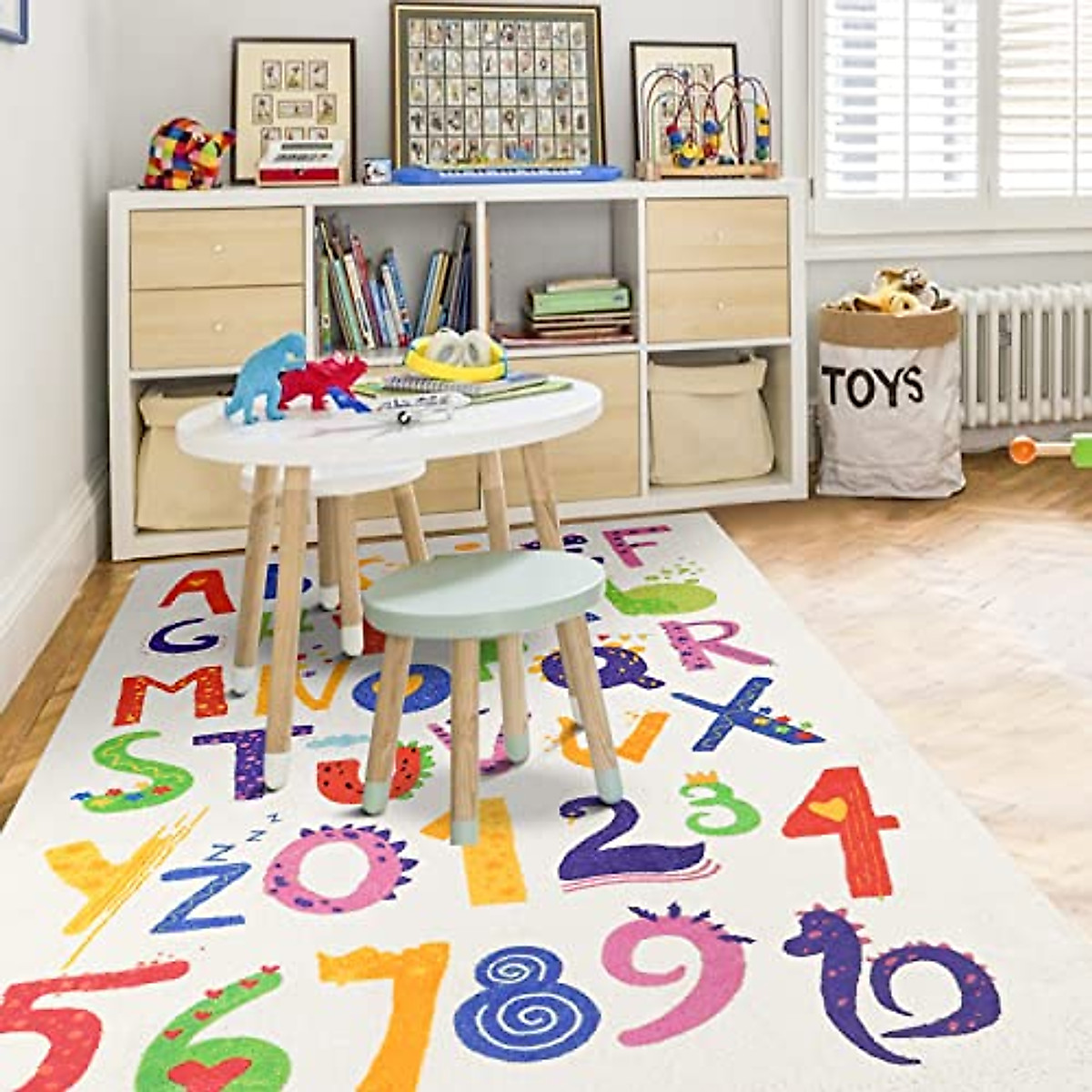 HiiARug Kids Rug ABC Alphabet Numbers Educational Rug Baby Play Mat for Floor Large Thick Area Rugs Non Slip Learning Carpet for Baby Children Bedroom Classroom Playroom (60 x 36 Inch)