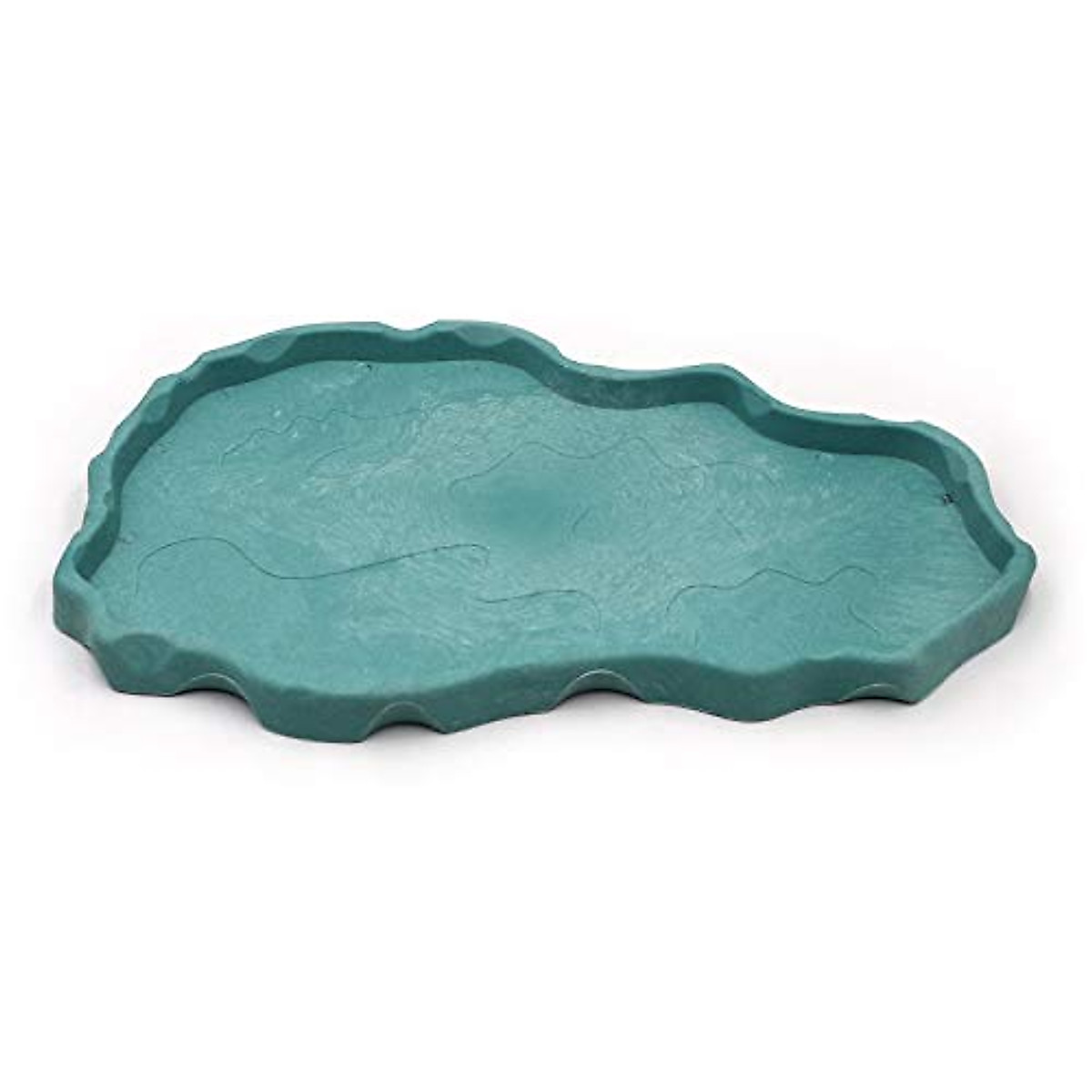 MINYULUA Reptile Food Dish Terrarium Water Bowl Large Food Feeding Bowl for Turtle Tortoise Snake Lizard Gecko Ball Python Reptile Amphibian, Blue