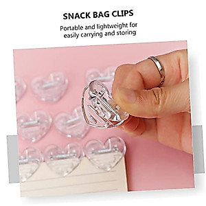Operitacx 40 Pcs Transparent Love Clip Heavy Duty Bag Clips Money Binder Clips Coffee Bag Seal Clip Large Chip Clips Portable Bag Clips Frog Chip Clips Food Sketchpad Holder Plastic Student