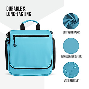 VENTURE 4TH Hanging Travel Toiletry Bag for Women & Men - Travel Organizer with Expandable Compartments & Removable Clear Pouch for Toiletries (Light Blue)