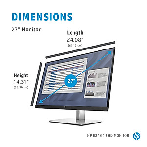 HP E27 G4 27-inches Full HD 1920 x 1080 Pixels Anti-Glare IPS Monitor with Low Blue Light Mode and On-Screen Control