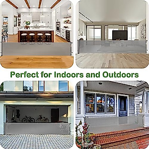 200 Inch Retractable Baby Gates Extra Wide Retractable Dog Gate for Super Wide Openings Indoor Extra Wide Baby Gate Outdoor Retractable Gates for Dogs Baby Fence Play Area Garage Gate Deck Gate, Gray