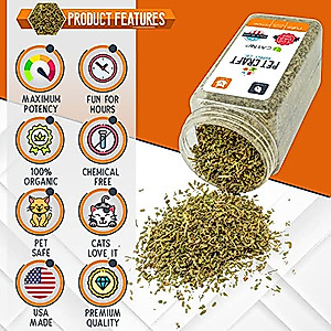 Pet Craft Supply Premium Maximum Potent All Natural Catnip for Cats USA Grown & Harvested Large 3 oz Resealable Canister or 8 oz Value Spray Bottle Great for Training Redirecting Bad Behaviors