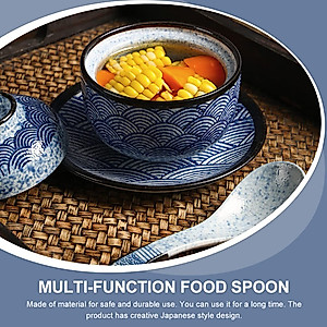 Hemoton Ramen Noodle Bowl Decorative Bowl Noodle Bowl 1 Set of Japanese Style Soup Bowl Covered Soup Bowl Multi-function Soup Bowl with Spoon Decorative Bowl Utensil Set