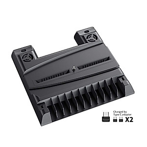 Tobo Cooling Stand for PS5 Dual Controller Charging Stand Charging Dock Vertical Stand for PS5 Playstation5 Digital Edition/Ultra HD Disc Edition with 11pcs Game Rack Organizer TD-385GA